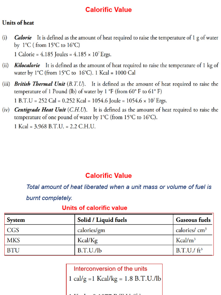Calorific Value of Fuels | PDF