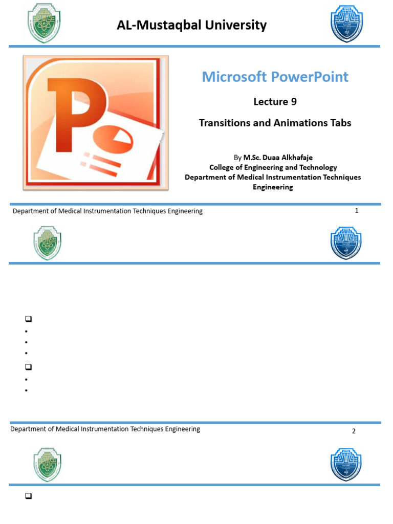PowerPoint Transitions & Animations Guide | PDF | Computing | Software