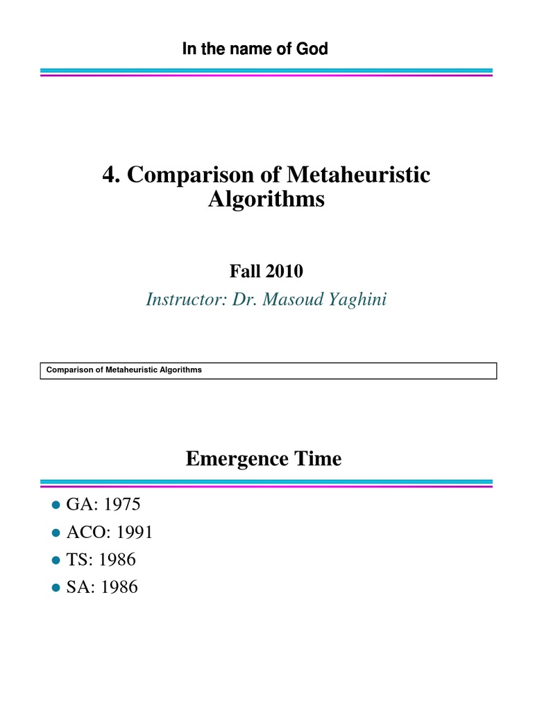 04 - Comparison of Met A Heuristic Algorithms | PDF | Metaheuristic ...