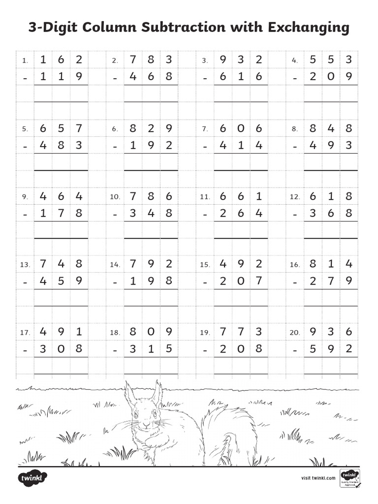 Cfe M 1722255020 Autumn Themed 3 Digit Column Subtraction With ...