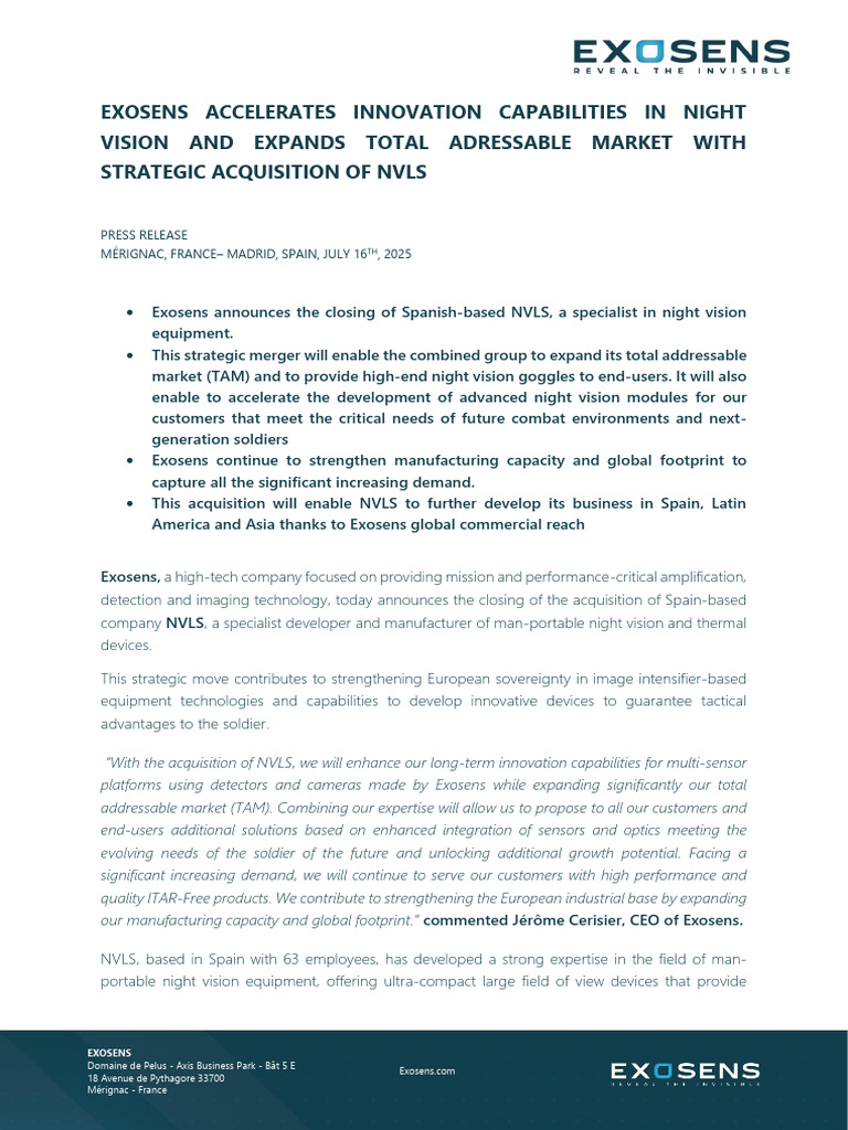 NVLS Acquisition PR - Final - EN | PDF