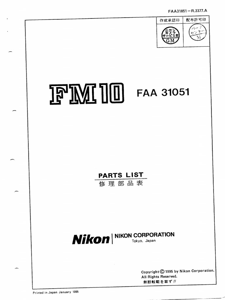 Nikon Fm10 Repair | PDF