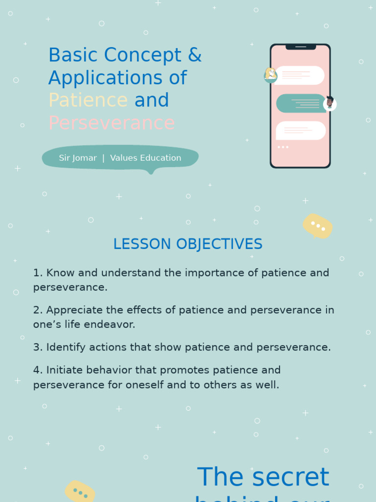 G7 Basic Concept and Applications of Patience and Perseverance | PDF ...