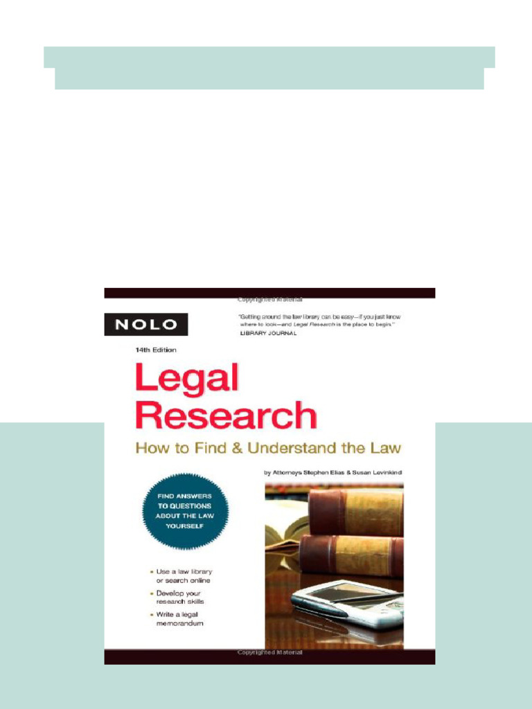 Legal Research How To Find Understand The Law 14th Edition Stephen ...