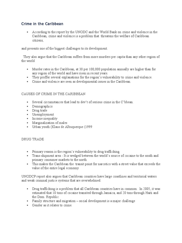 Crime in The Caribbean | PDF | Organized Crime | Violence