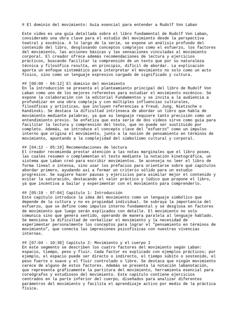 Guía de Movimiento según Laban | PDF | Pensamiento | Comprensión