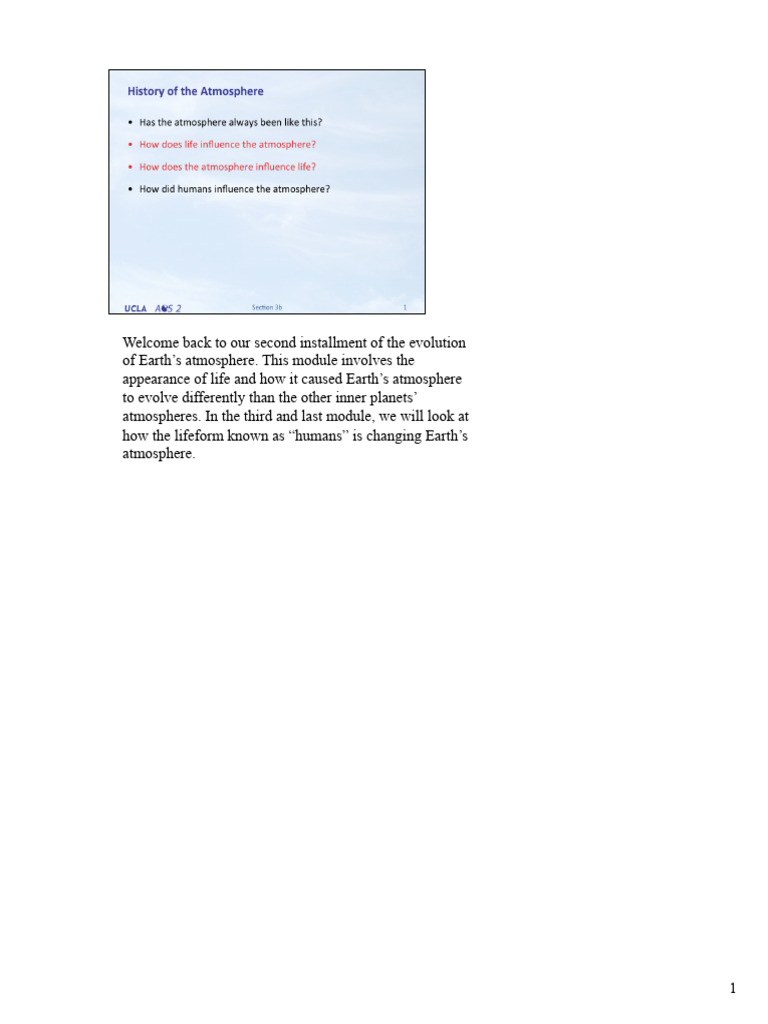 3b Atmos-LifeCo-evol 2 Scripts | PDF | Oxygen | Earth