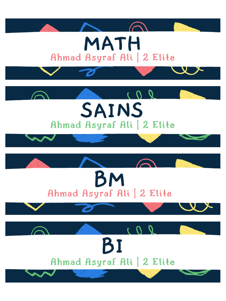 Chalkboard Folder Label | PDF