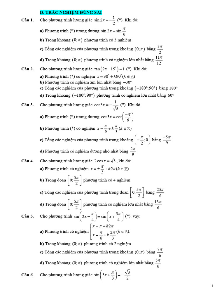 D. Trac Nghiem Dung Sai - CH | PDF