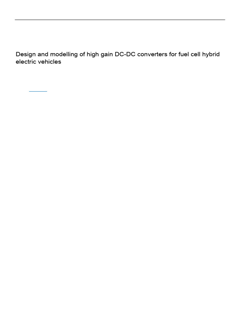 High Gain DC-DC Converters for Fuel Cells | PDF | Rectifier | Inductor
