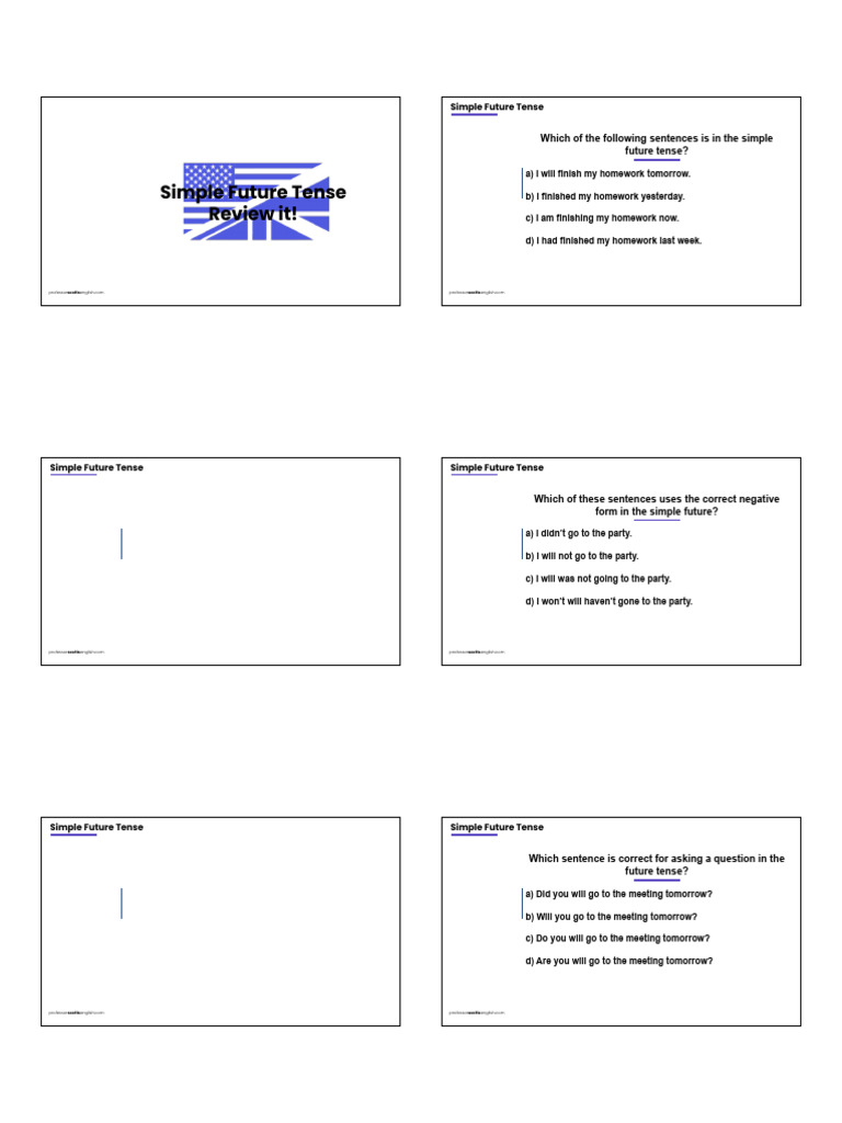 Simple Future Tense Explained | PDF | English Grammar | Subject (Grammar)