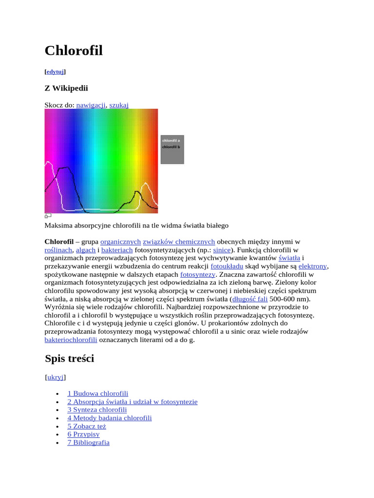 Chlorofil - Chemia | PDF