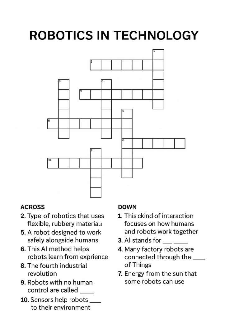 Robotics Crossword Activity | PDF
