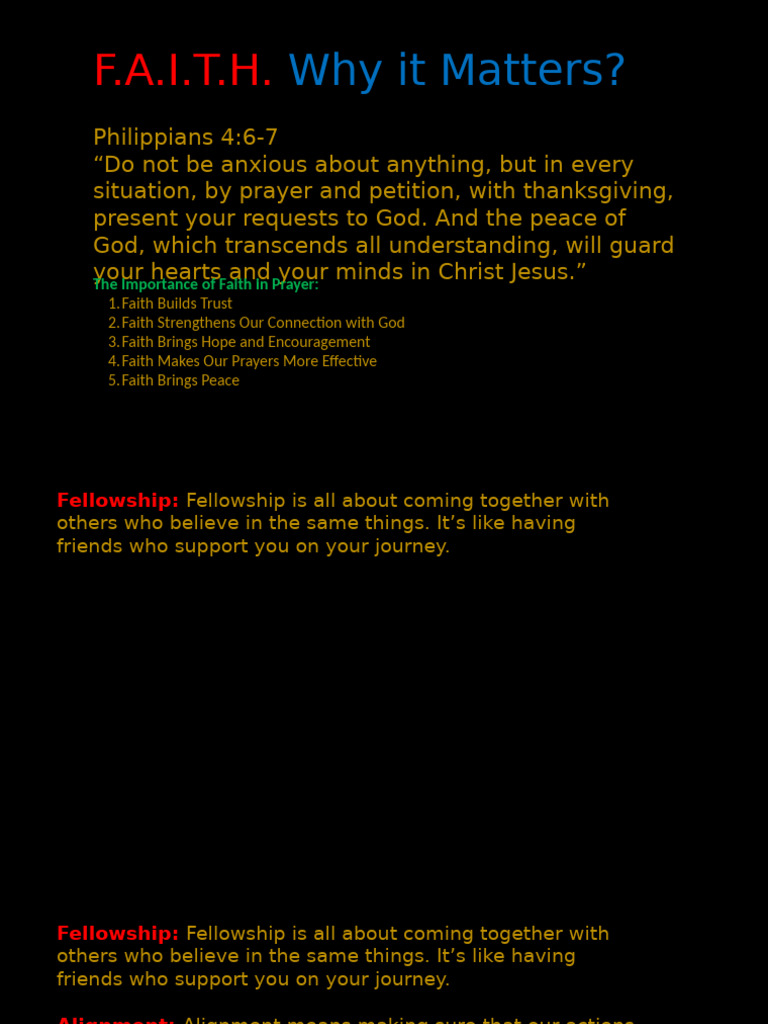 FAITH - Why It Matters | PDF