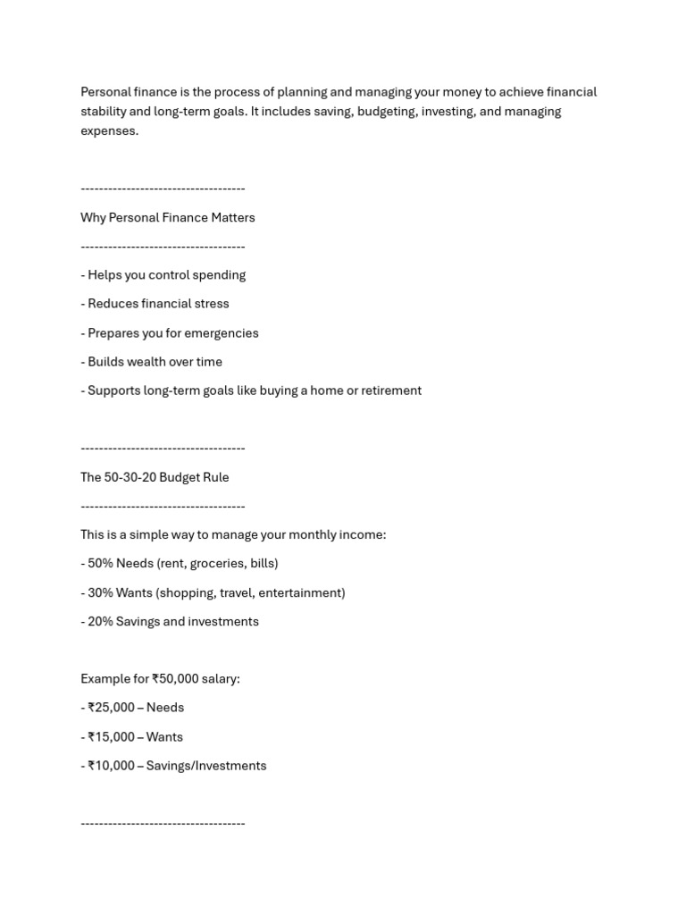 Mastering Personal Finance Basics | PDF | Investing | Personal Finance