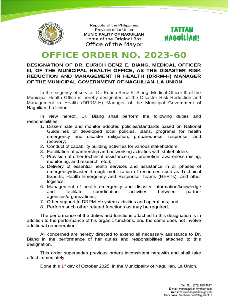 Draft EO DRRM H Manager | PDF | Emergency Management