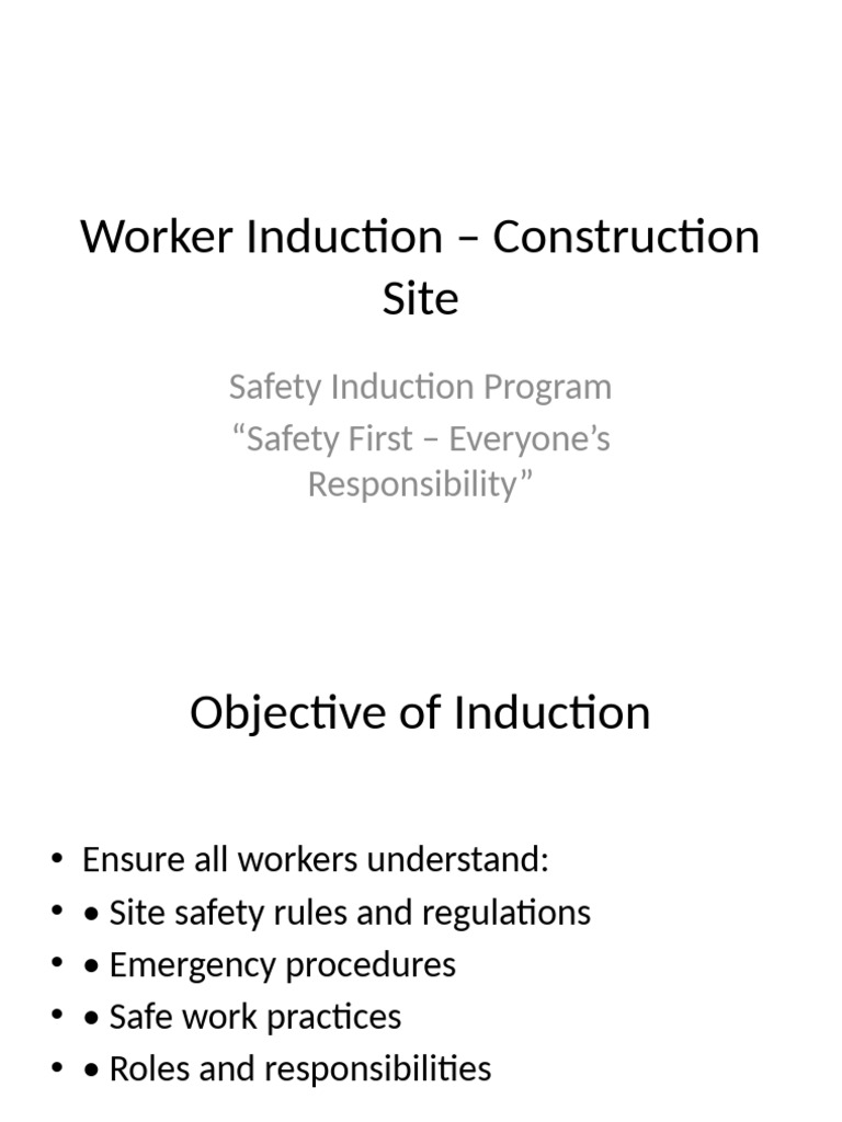 Construction Site Safety Induction Guide | PDF | Personal Protective ...