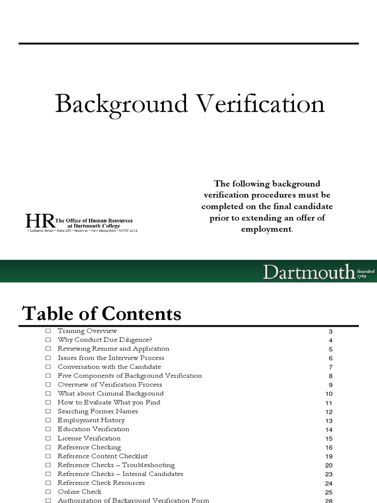 Background Verification Process | PDF | Recruitment | Background Check