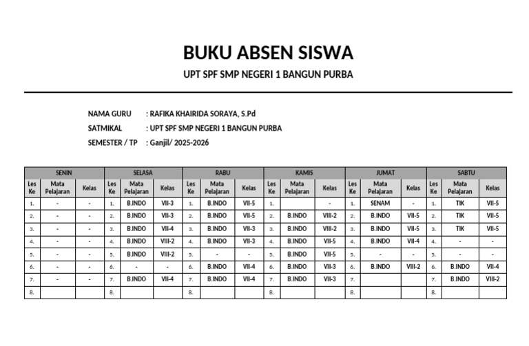 Cover Buku Absen Guru | PDF
