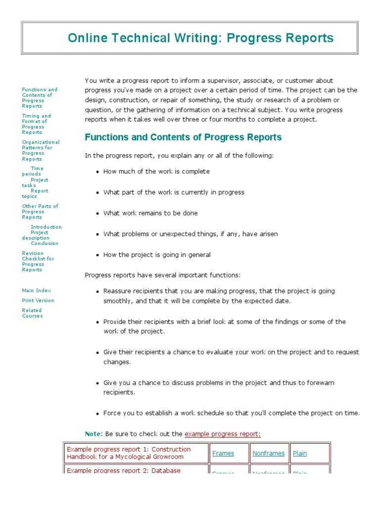 Online Technical Writing - Progress Reports | PDF | Real Estate ...