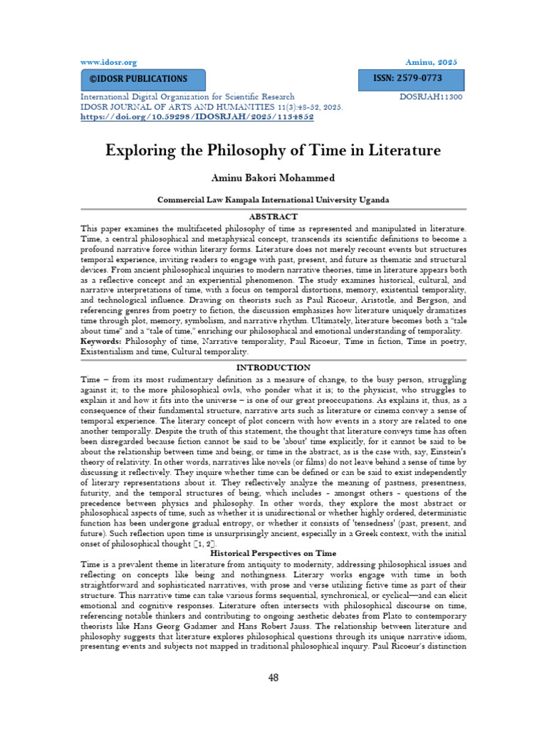 Exploring The Philosophy of Time in Literature (WWW - Kiu.ac - Ug ...