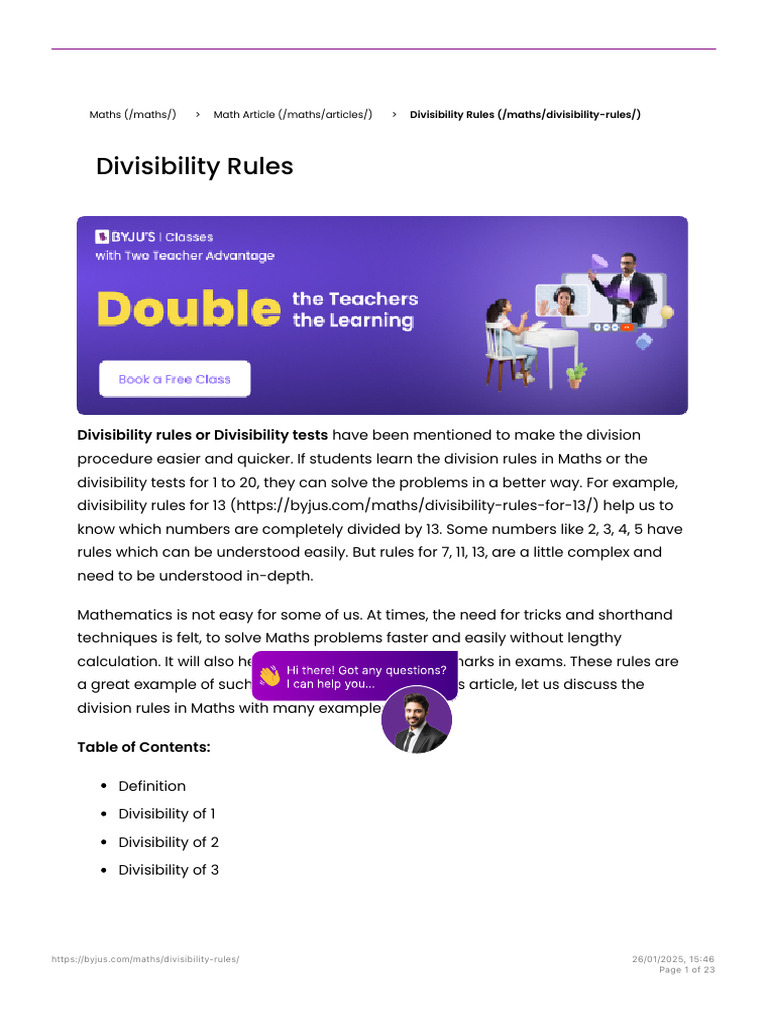 Divisibility Rule for 13 Explained | PDF | Division (Mathematics ...