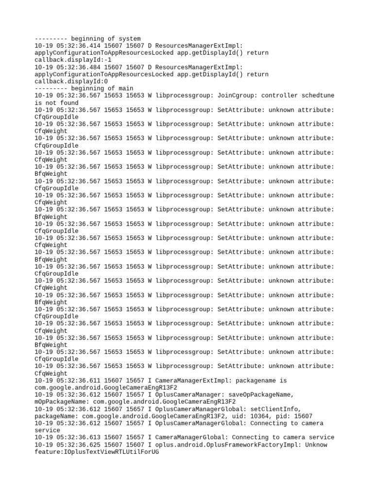 Android Camera and Resource Logs | PDF | Computing | Computer Programming