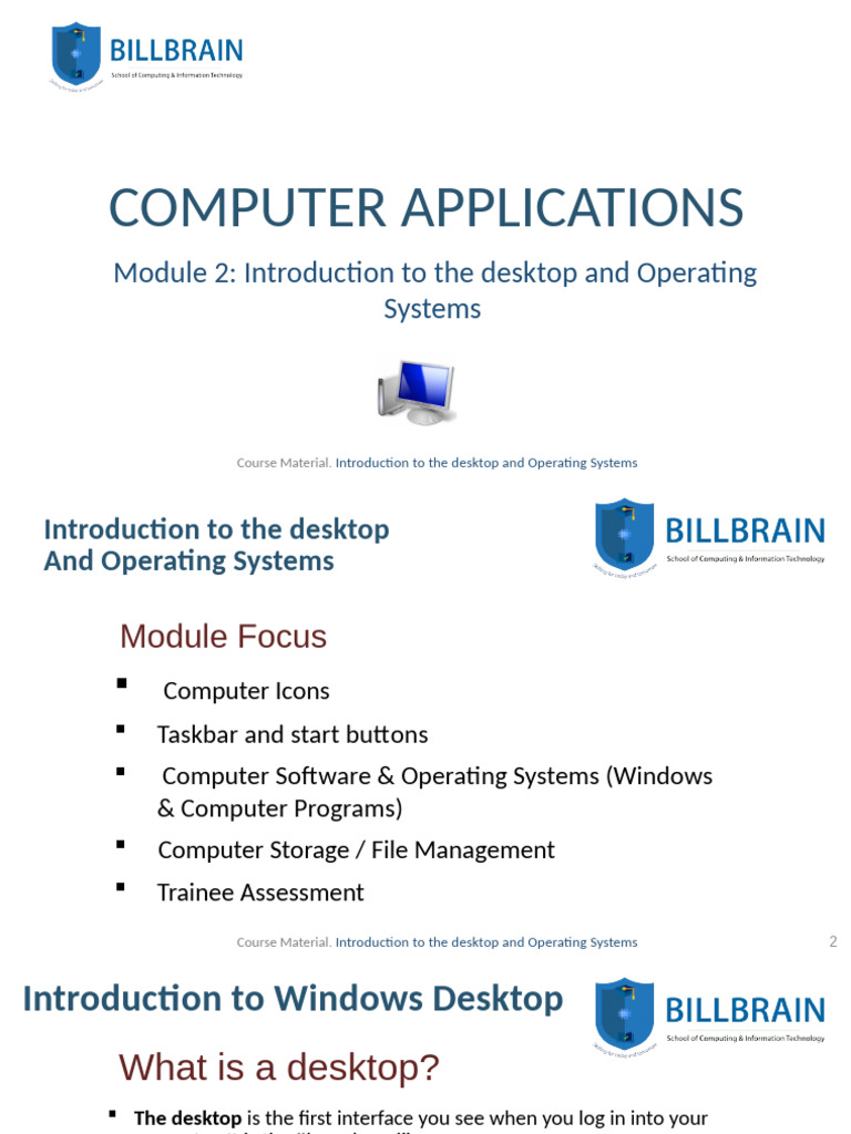 Module 2 - Introduction To The Desktop and Operating Systems - April - 2019 | PDF | Computer ...