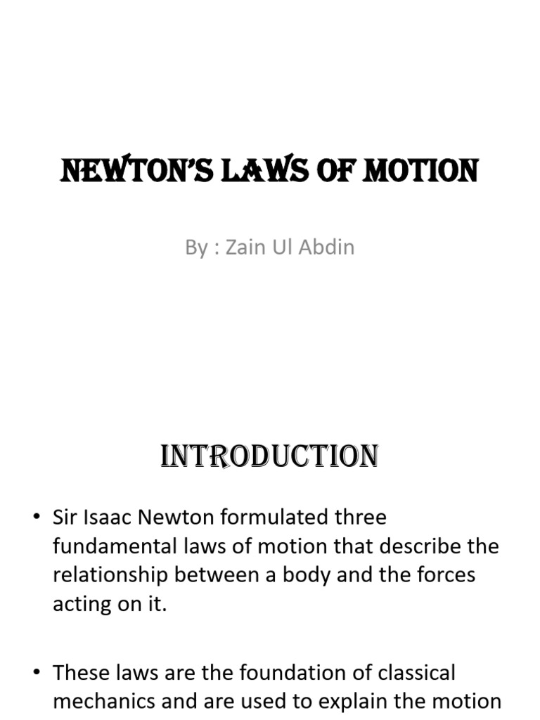 Newtons Laws of Motion | PDF
