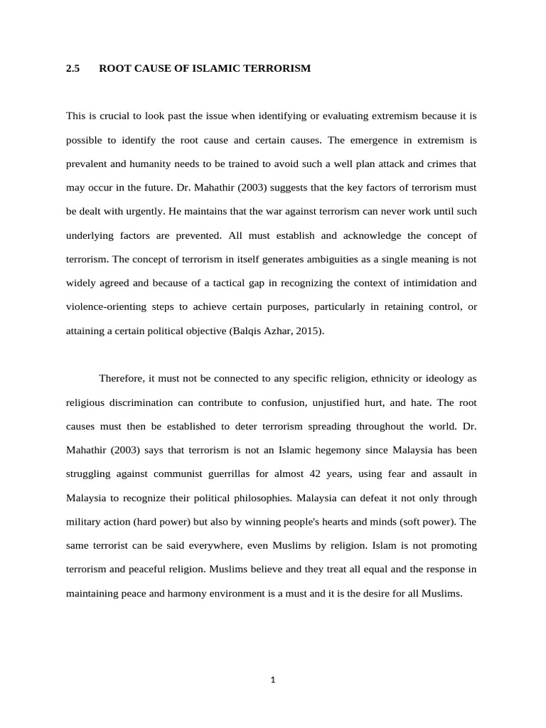 Root Cause of Islamic Terrorism | PDF | Islamic Terrorism | Violence