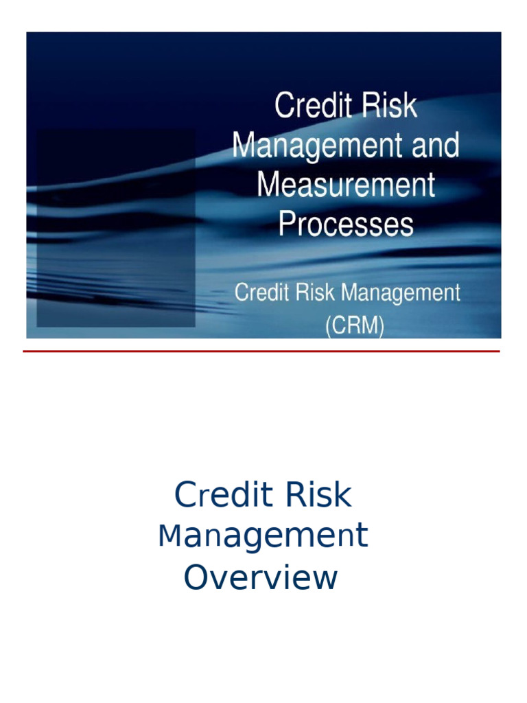 Credit Risk Management | PDF | Loans | Credit Risk