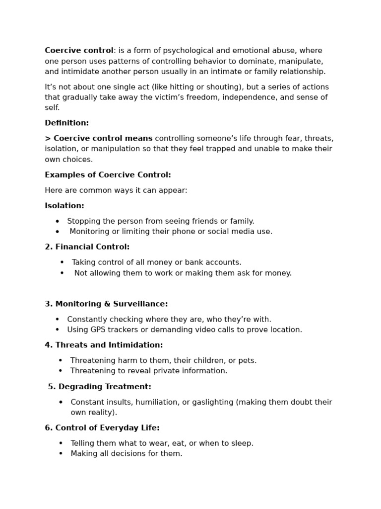 Coercive Control | PDF