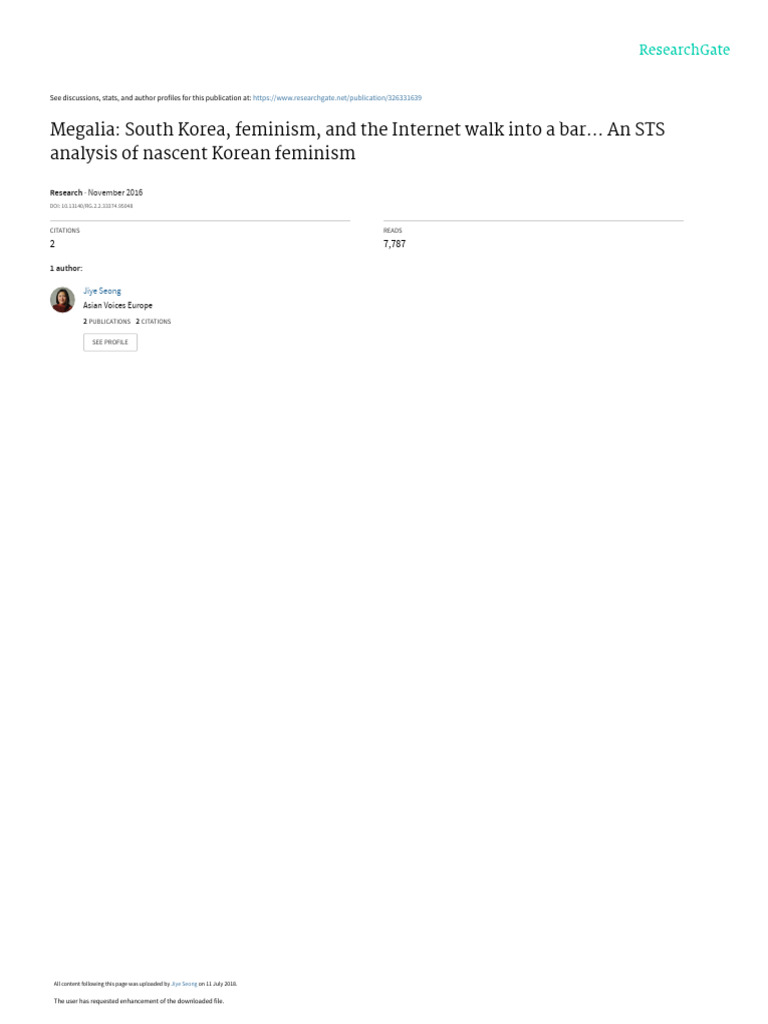 Megalia: Analyzing Korean Feminism Online | PDF