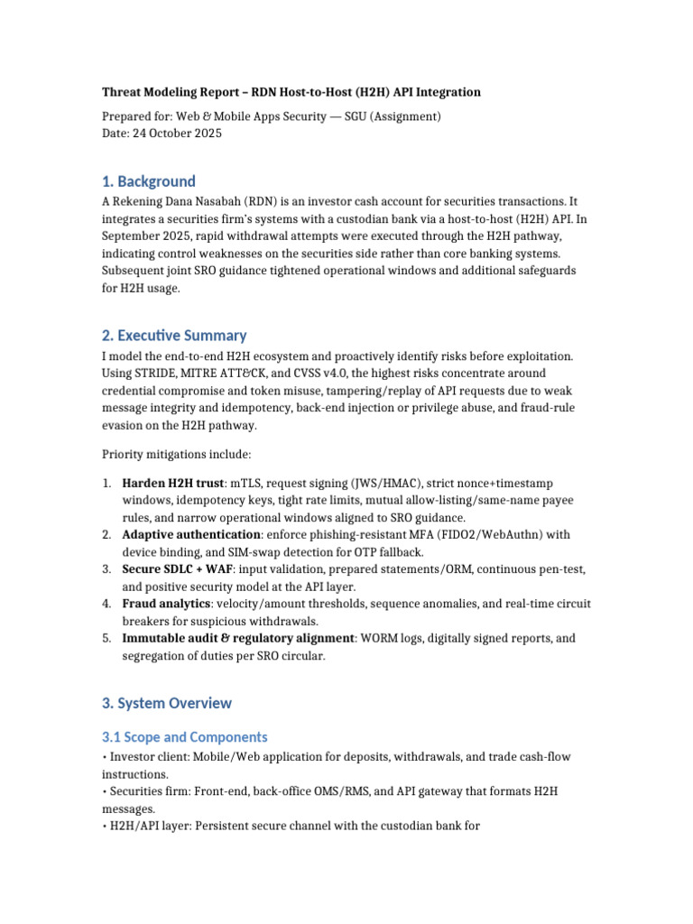 RDN H2H Threat Model Report | PDF | Secure Communication | Information ...