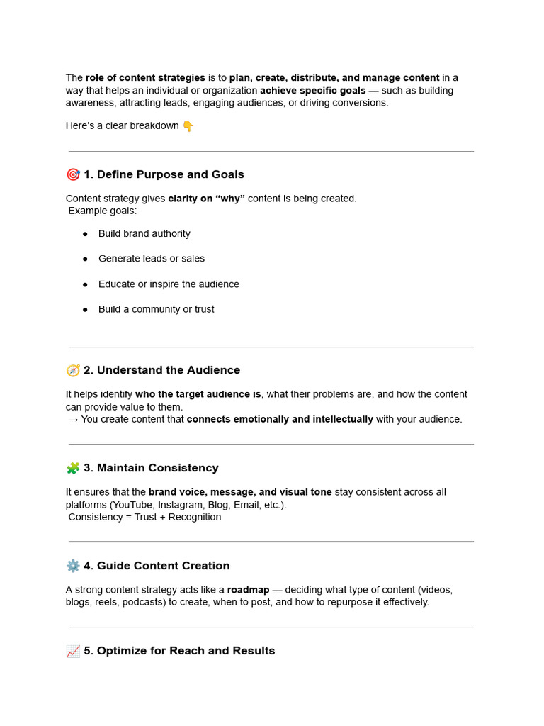 To Understand A Role of Content Strategies | PDF