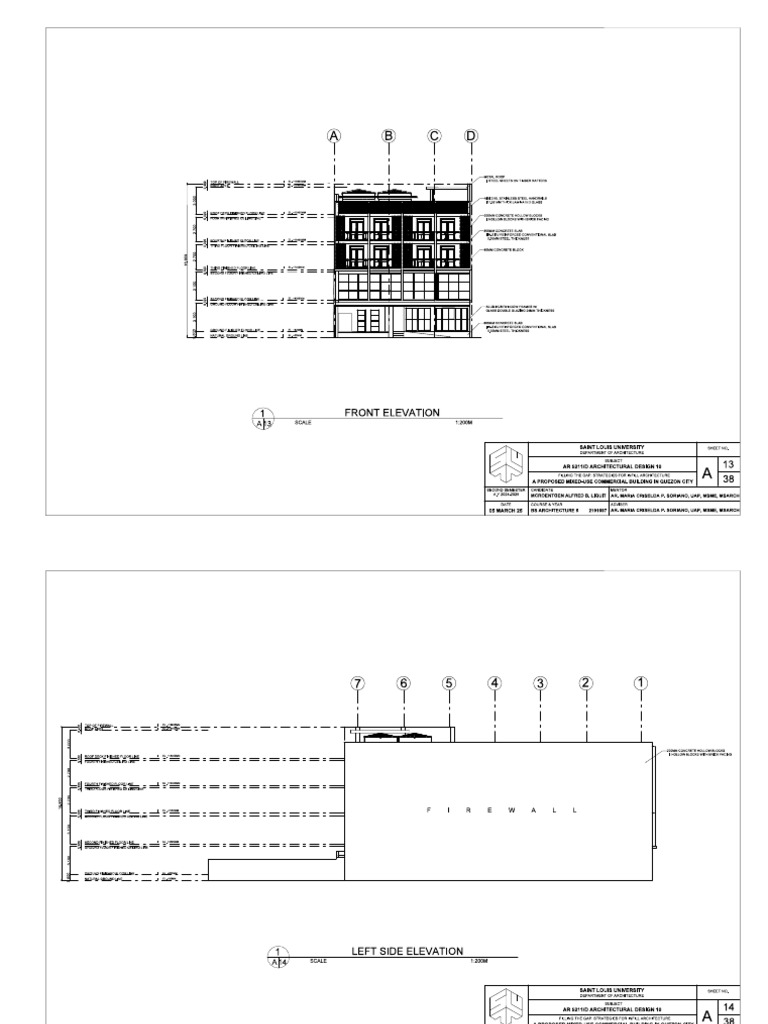 4-Storey Mixed-Use Building - ELEVATIONS | PDF