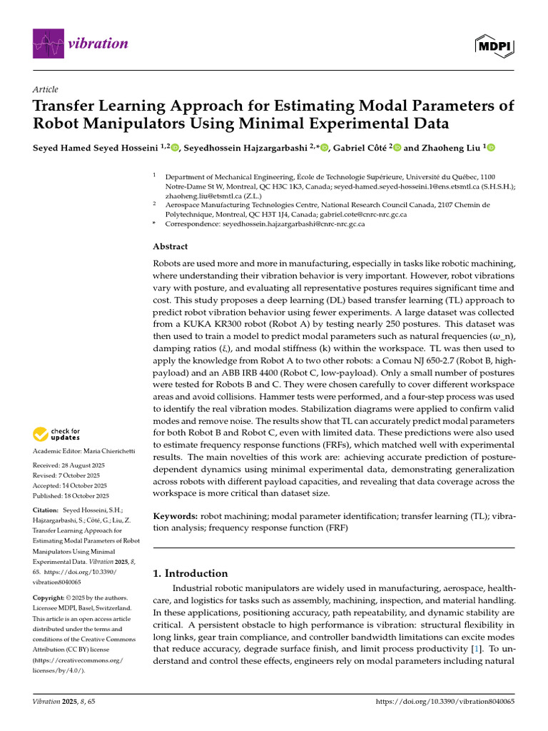 Transfer Learning for Robot Vibration Analysis | PDF | Deep Learning ...
