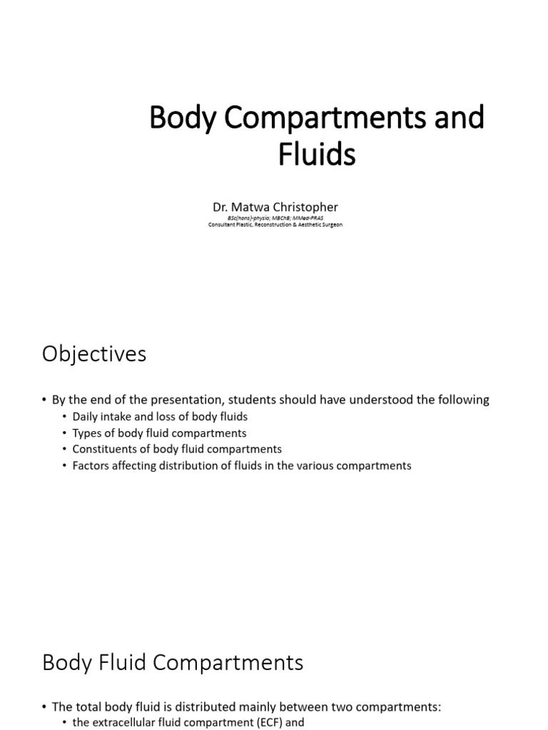 Body Compartments and Fluids | PDF | Osmosis | Physiology