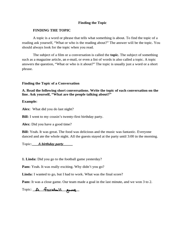 How to Identify Topics in Texts | PDF