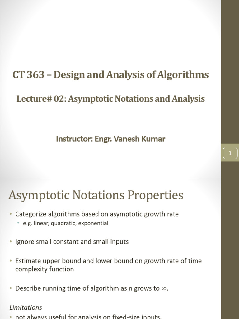 Lect AsymptoticNotations | PDF | Time Complexity | Functions And Mappings