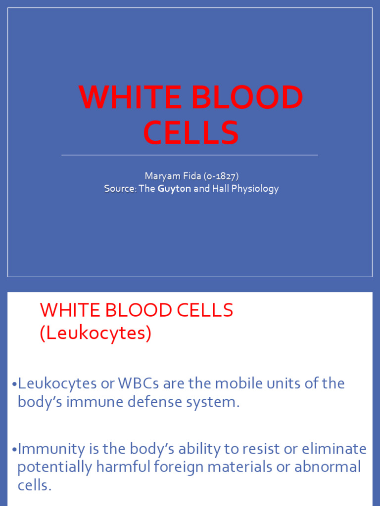 Understanding White Blood Cells and Immunity | PDF | White Blood Cell ...
