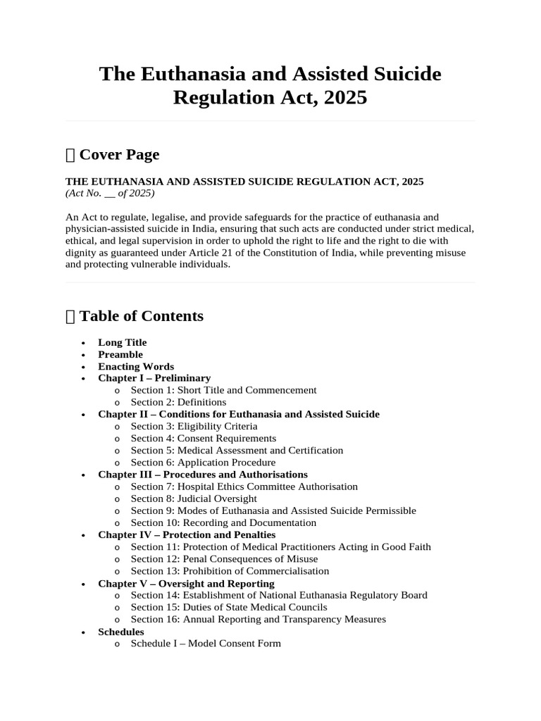 The Euthanasia and Assisted Suicide Regulation Act | PDF | Informed ...