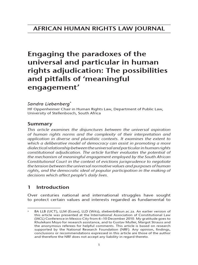 Liebenberg 2012 Engaging The Paradoxes of The Universal and Particular ...