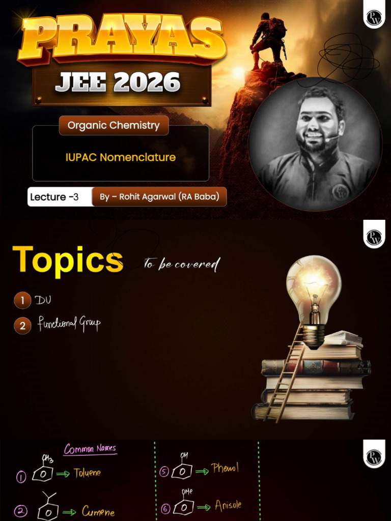 IUPAC Nomenclature 03: Class Notes | PDF