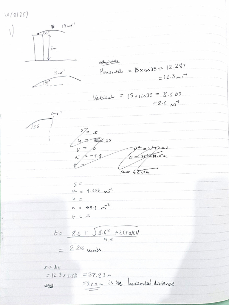 SUVAT Questions | PDF