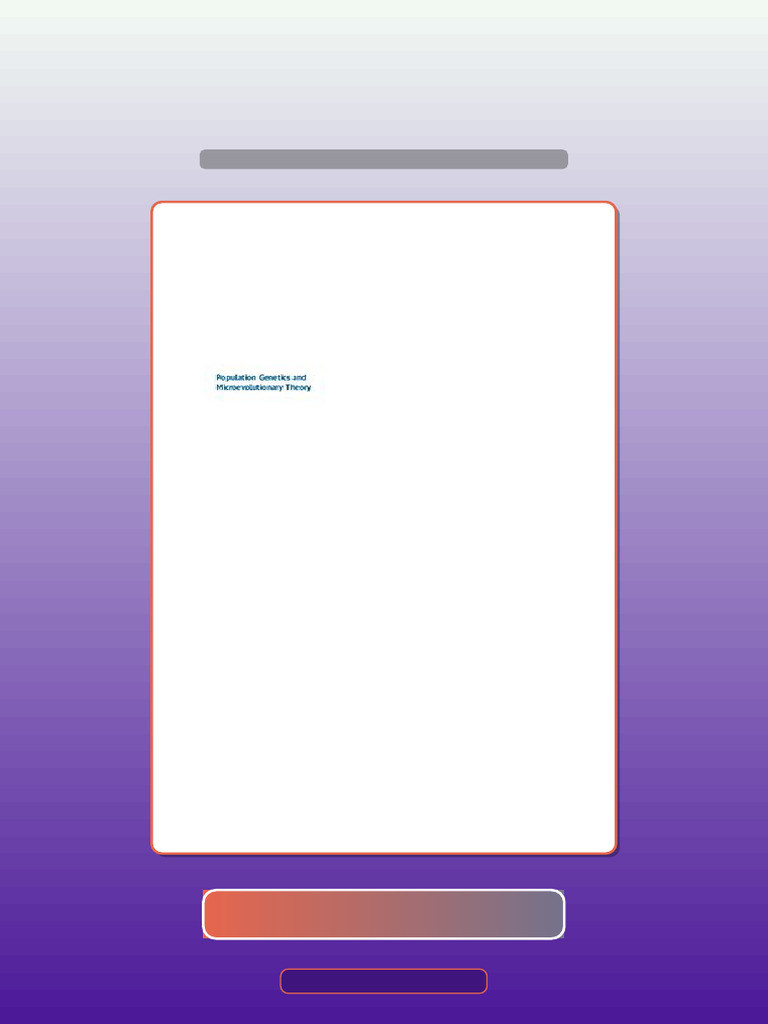 Exam Prep Population Genetics and Microevolutionary Theory 2nd Edition ...