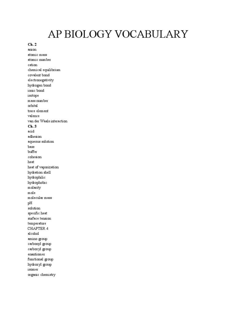 AP Biology Vocabulary Terms | Meiosis | Gene | Free 30-day Trial | Scribd