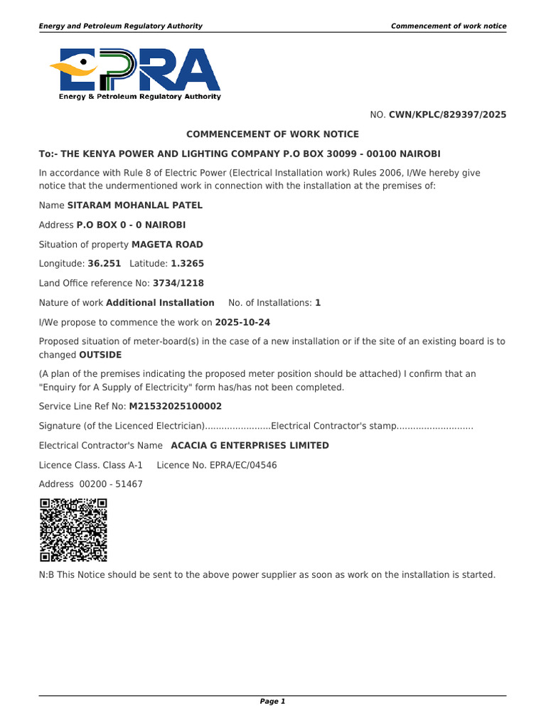 Commencement of Work Notice-829397 | PDF