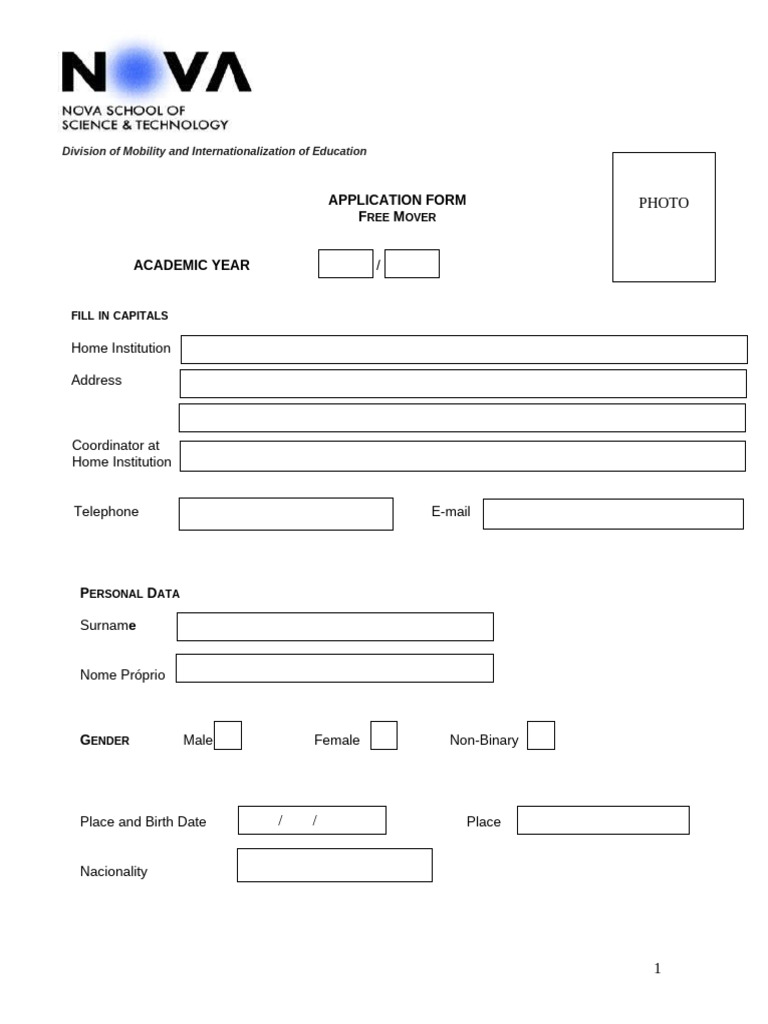Free Mover Mobility Application Form | PDF