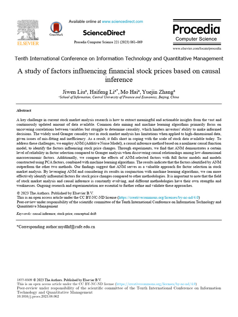 A Study of Factors Influencing Financial Stock Prices Based On Causal ...